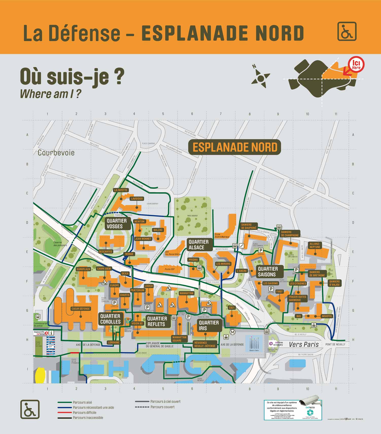 Plan de La Défense : Esplanade Nord - Defense-92.fr